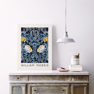 Floral Art Print Vintage Blue Flower William Morris Poster | Etsy