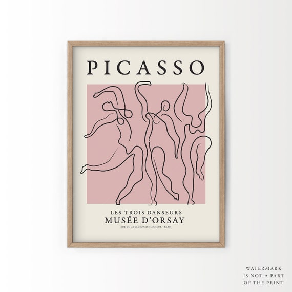 Picasso Tree Dancers Picasso Line Art Picasso Drawings Pink | Etsy