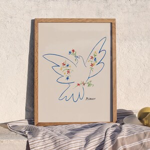Picasso Dove of Peace, Colombe De La Paix, Line Art, Colourful Print ...
