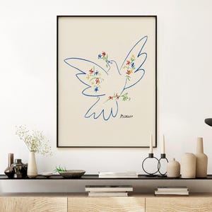 Picasso Dove of Peace, Colombe De La Paix, Line Art, Colourful Print ...
