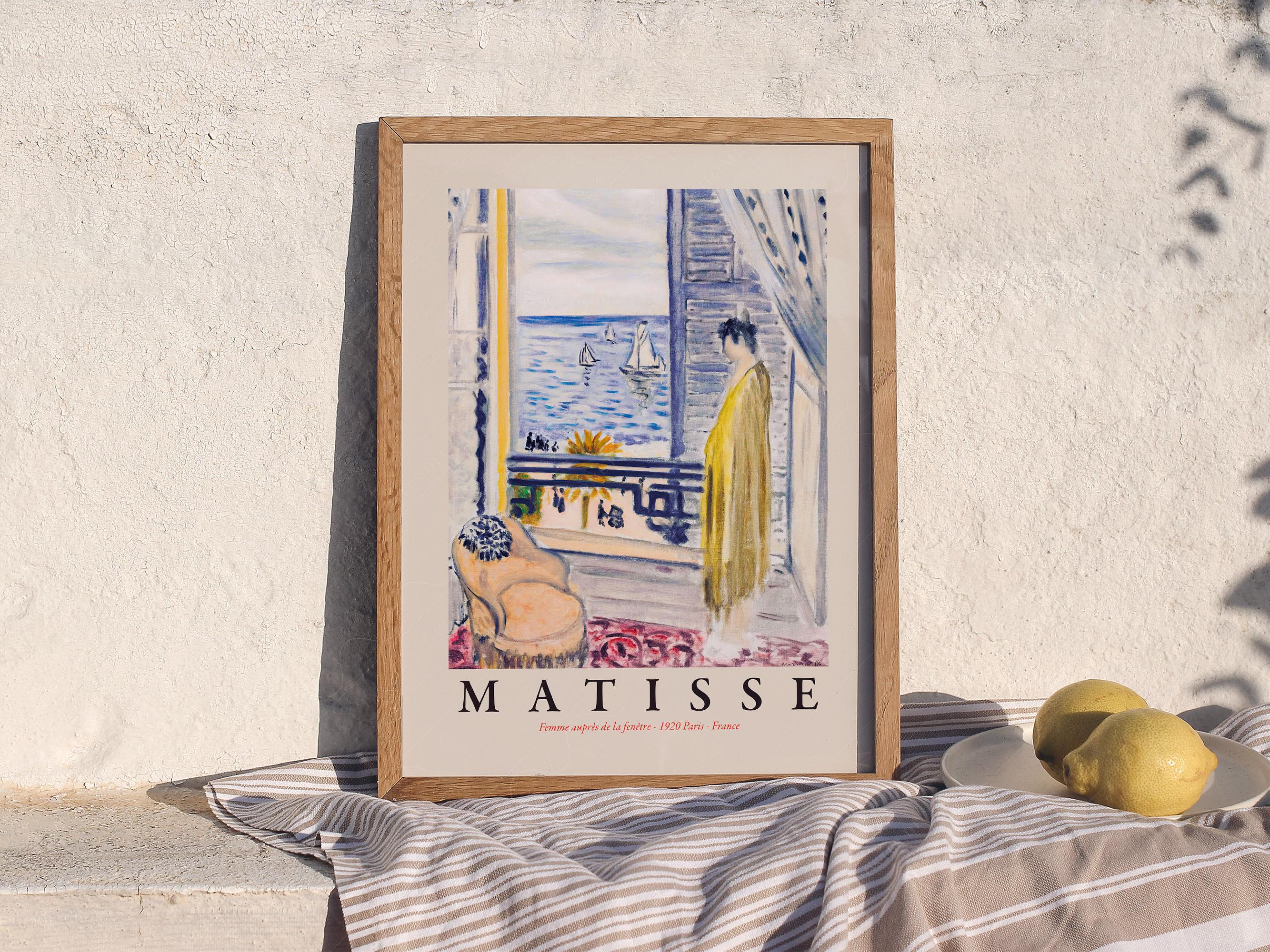 Henri Matisse Woman by the Window Coastal Wall Art Harbour Boats Ocean ...