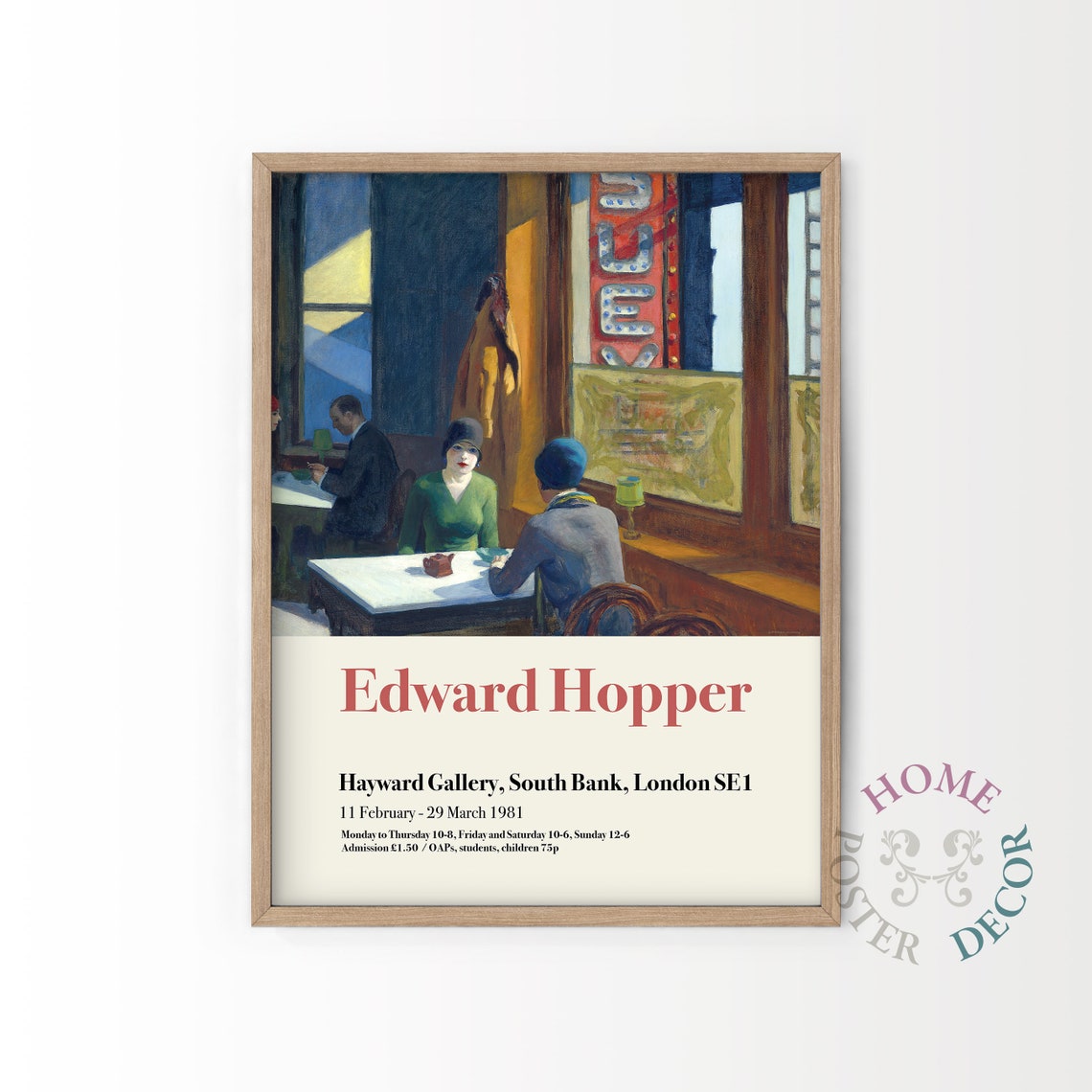 Edward Hopper Poster Hopper Art Print Hopper Exhibition - Etsy