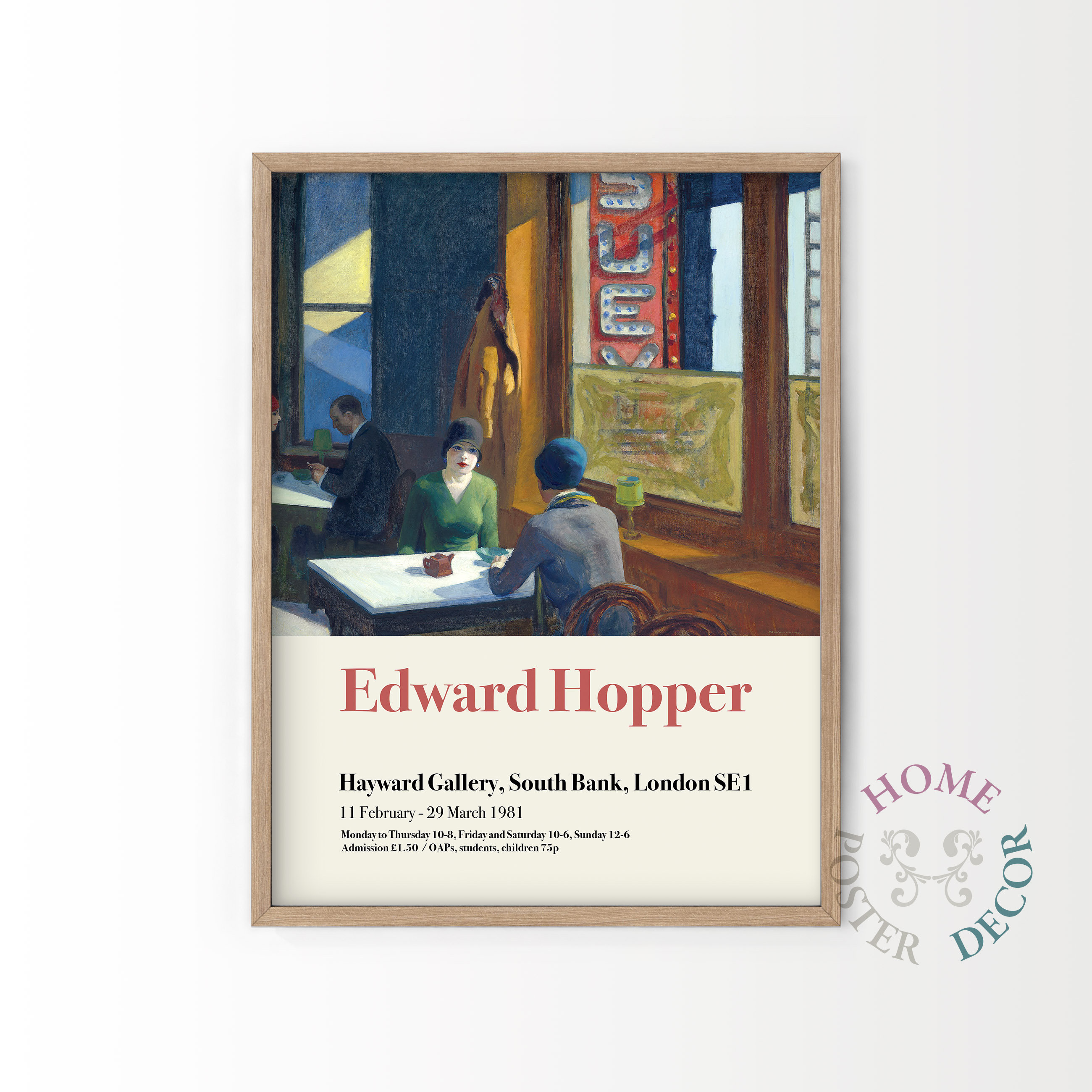 Edward Hopper Poster Hopper Art Print Hopper Exhibition | Etsy