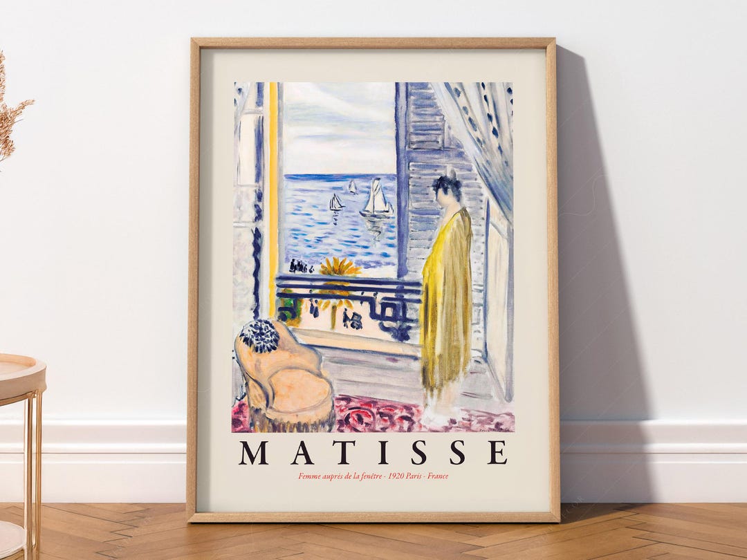Henri Matisse Woman by the Window Coastal Wall Art Harbour Boats Ocean ...