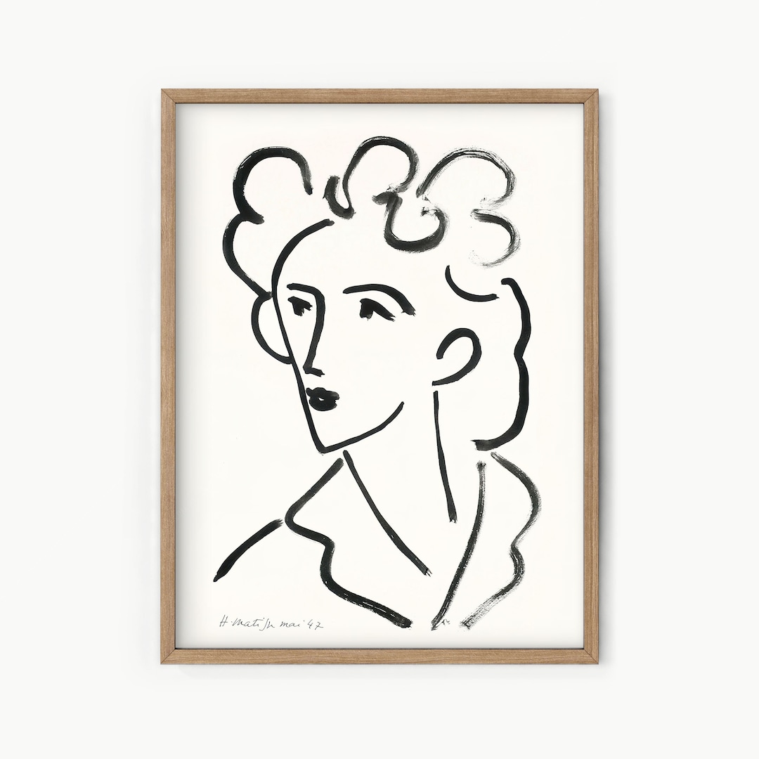 Matisse Print Matisse Face Line Woman Line Art Minimalist - Etsy Canada