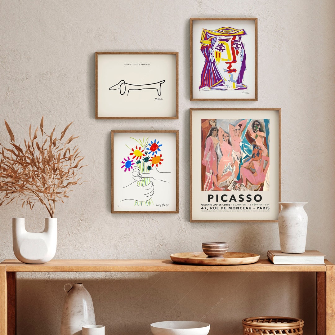 Pablo Picasso Gallery, Set of 4 Prints, Picasso Drawing, Picasso Dog ...