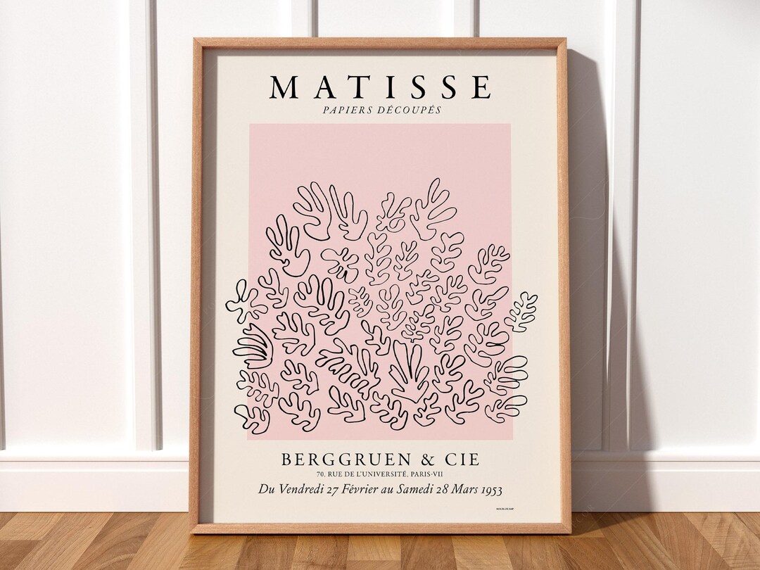 Henri Matisse Poster Blush Pink Wall Art Matisse Coral Girl Bedroom ...