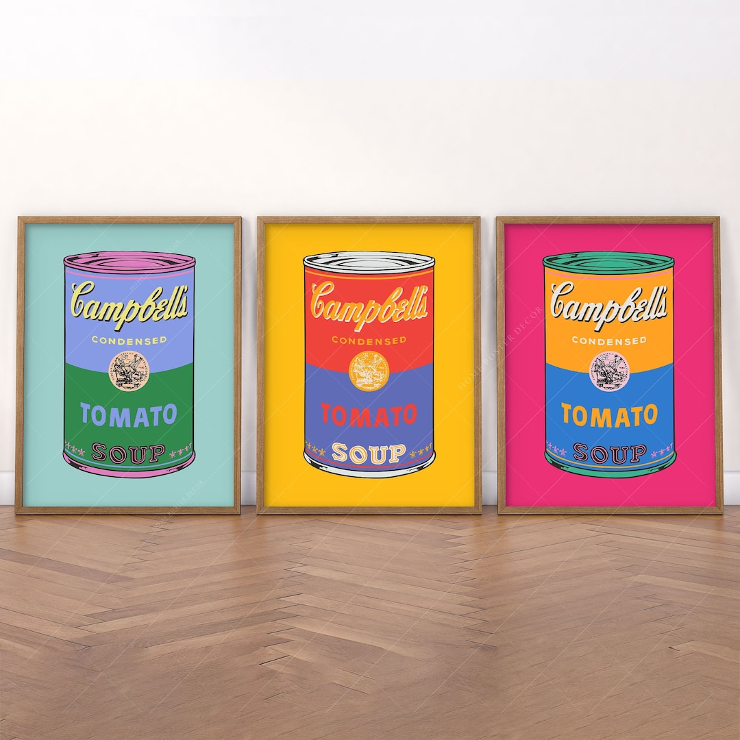 Andy Warhol Campbell's Soup Cans Print Set, Retro Pop Art - Etsy UK