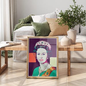 Andy Warhol Print, Queen Elizabeth II, Purple Art, the Crown, Pop Art ...