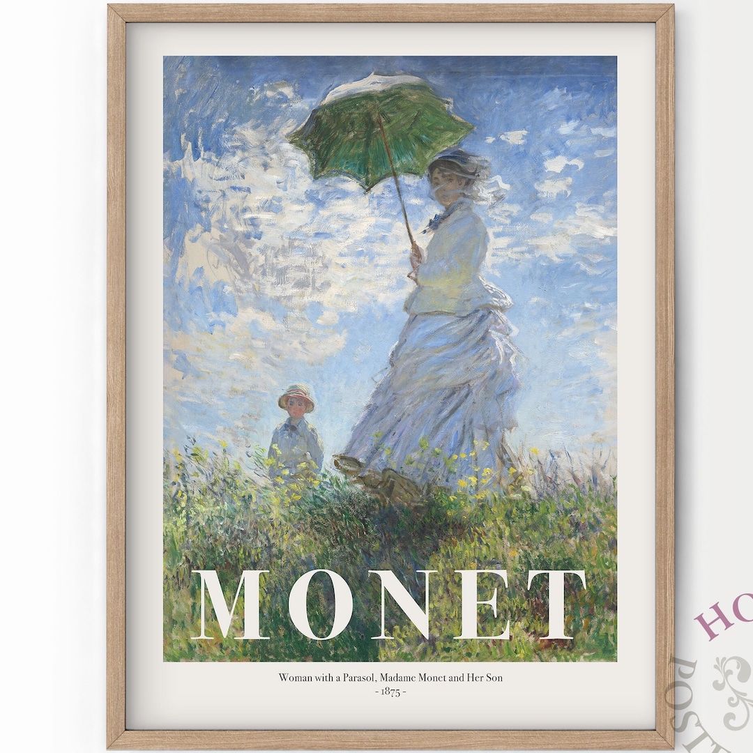 Woman With a Parasol, Claude Monet Poster, Impressionism Art ...