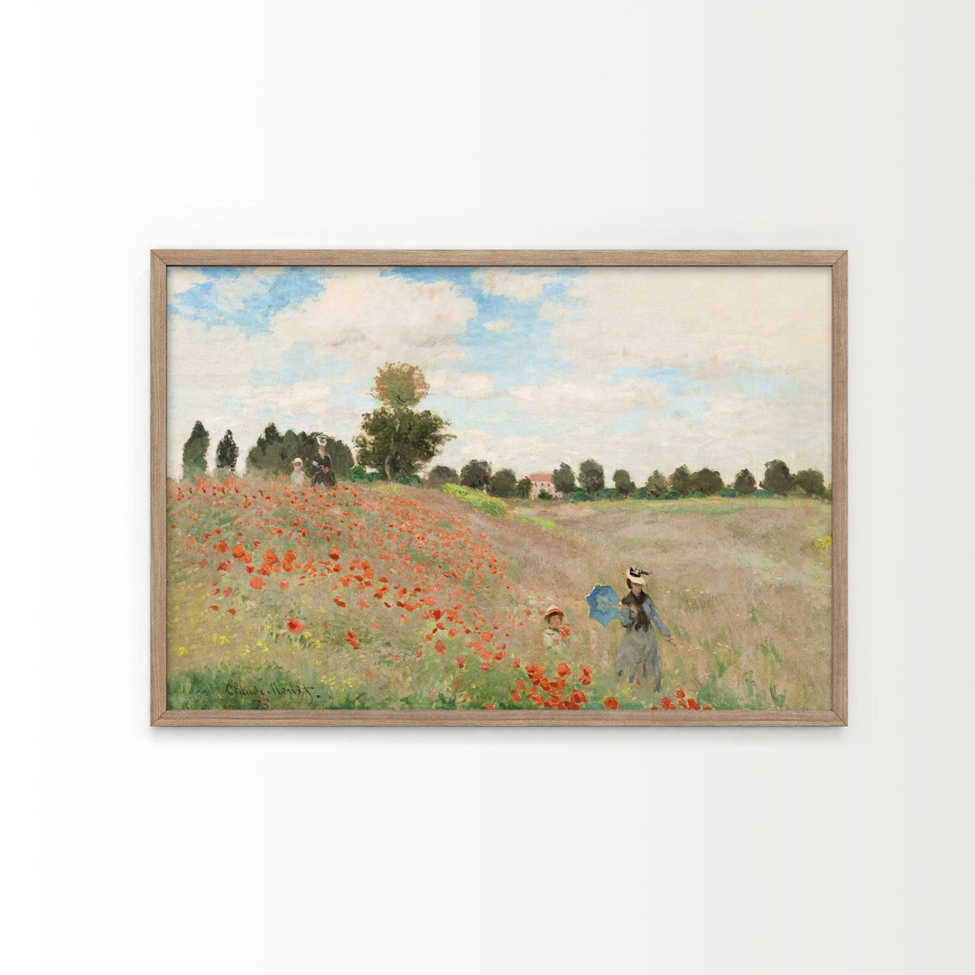 Claude Monet Poppy Field French Country Garden Mountain Landscape ...