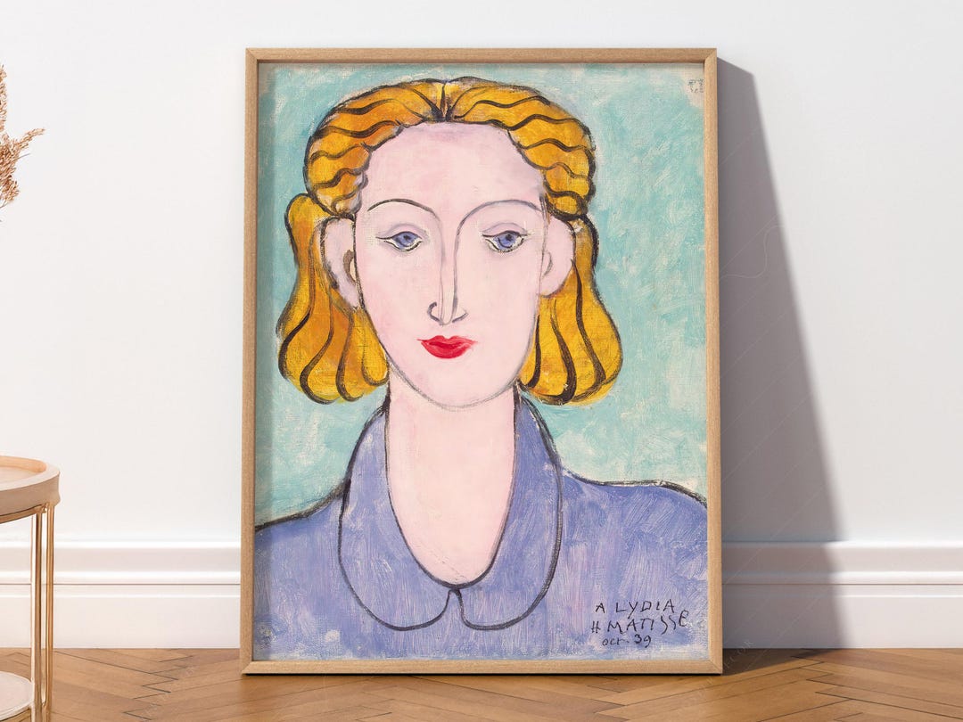 Henri Matisse Young Women in a Blue Blouse Portrait of Lydia Pastel ...