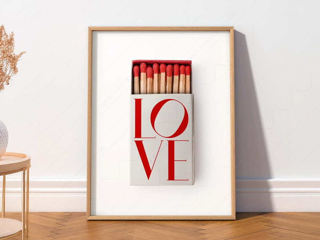 Love Wall Art Matchbox Print Gift for Girlfriend Boyfriend Couples Gift ...