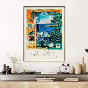 Picasso Print, Seaside Art, Cote D'azur, Picasso Birds, Ocean View ...
