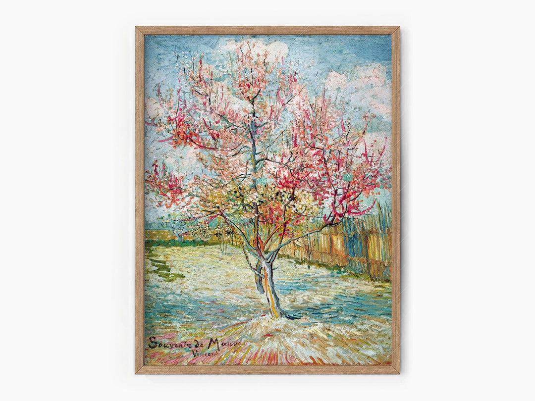 Vincent Van Gogh Pink Peach Trees Famous Painting Wall Art for Living ...