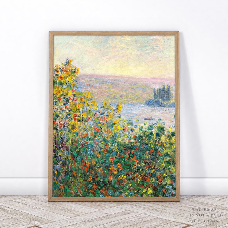 Claude Monet Flower Beds at Vétheuil Spring Floral Print - Etsy Canada