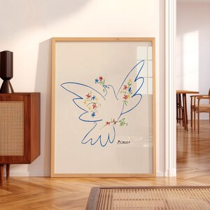 Picasso Dove of Peace, Colombe De La Paix, Line Art, Colourful Print ...