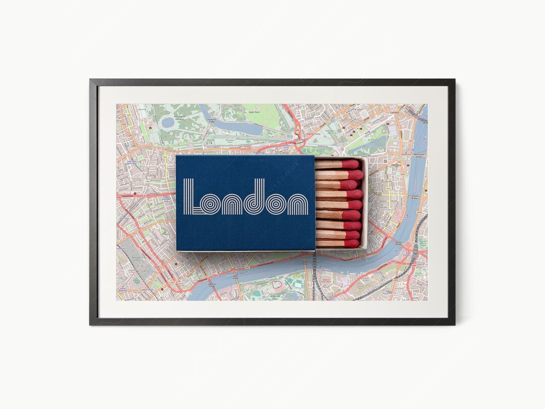 London City Map Matchbox Print Cool Wall Art Elegant Wall Decor the ...