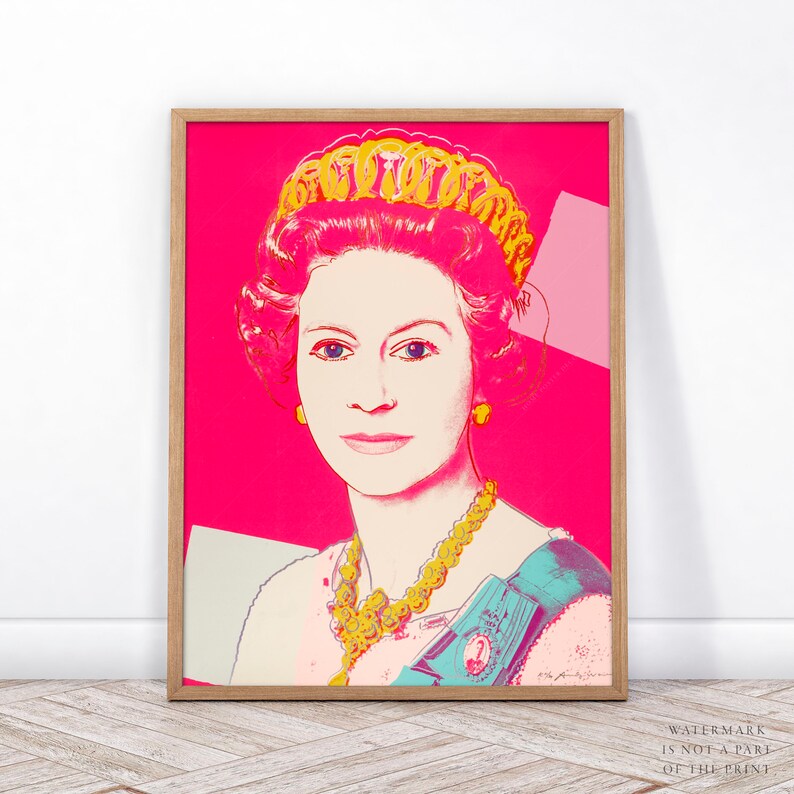 Andy Warhol Poster Queen Elizabeth II the Crown Pop Art - Etsy