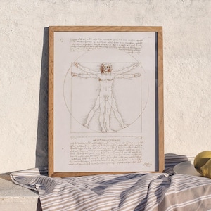 Leonardo Da Vinci, Vitruvian Man, Renaissance Painting, Famous Art ...