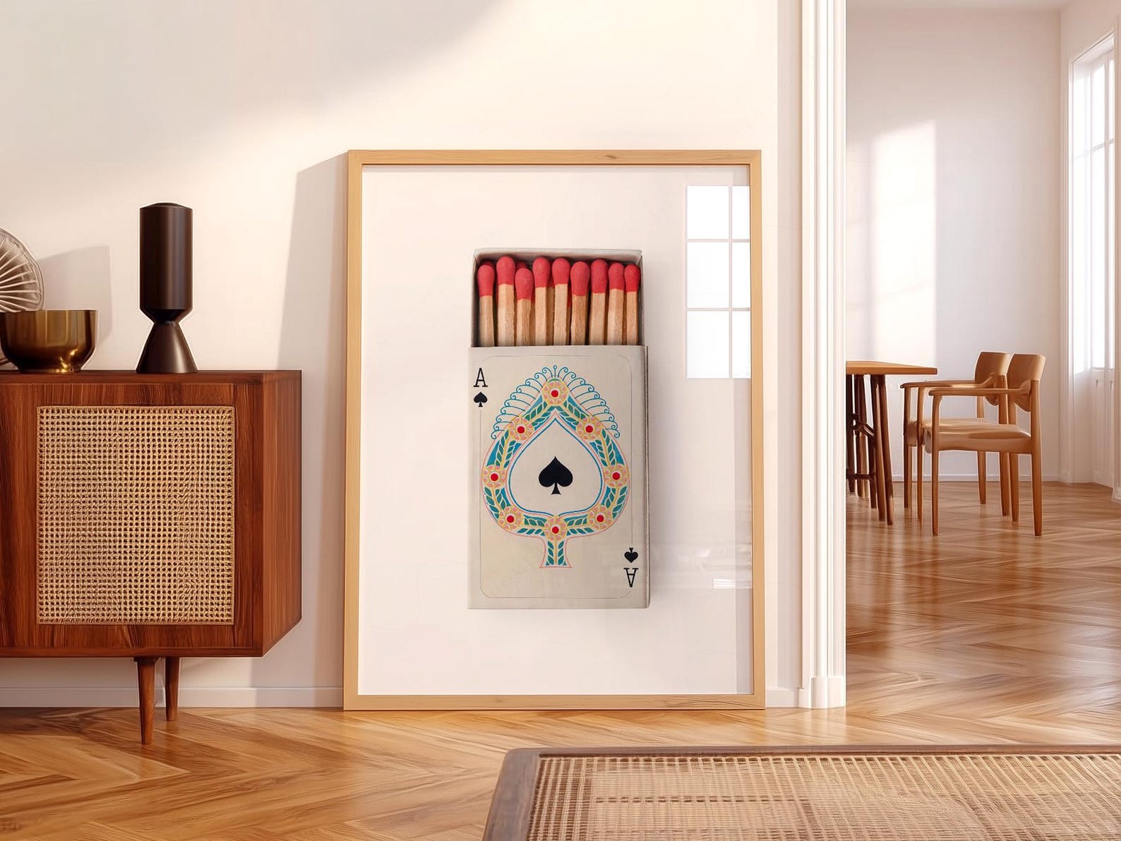 Ace of Spades Matchbook Art Print, Retro Eclectic Decor - Etsy