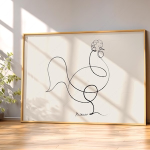 Pablo Picasso, Rooster Line Art, Le Coq Print, Picasso Chicken, Picasso ...