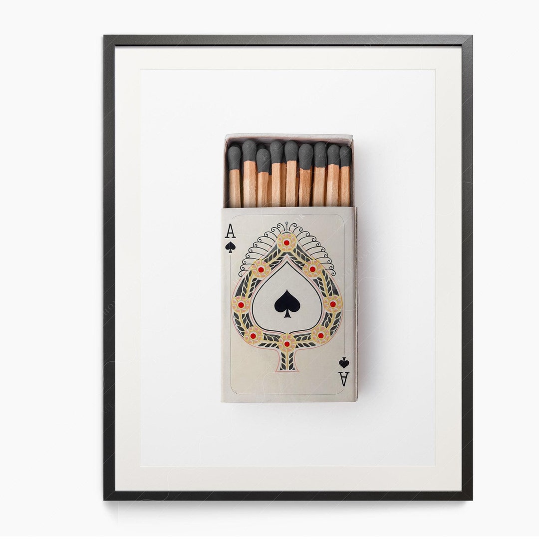 Playing Cards Poster Ace of Spades Retro Wall Art Aesthetic Room ...