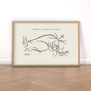Picasso Taurus Bull, Modern Artwork, Minimalist Print, One Line Art ...