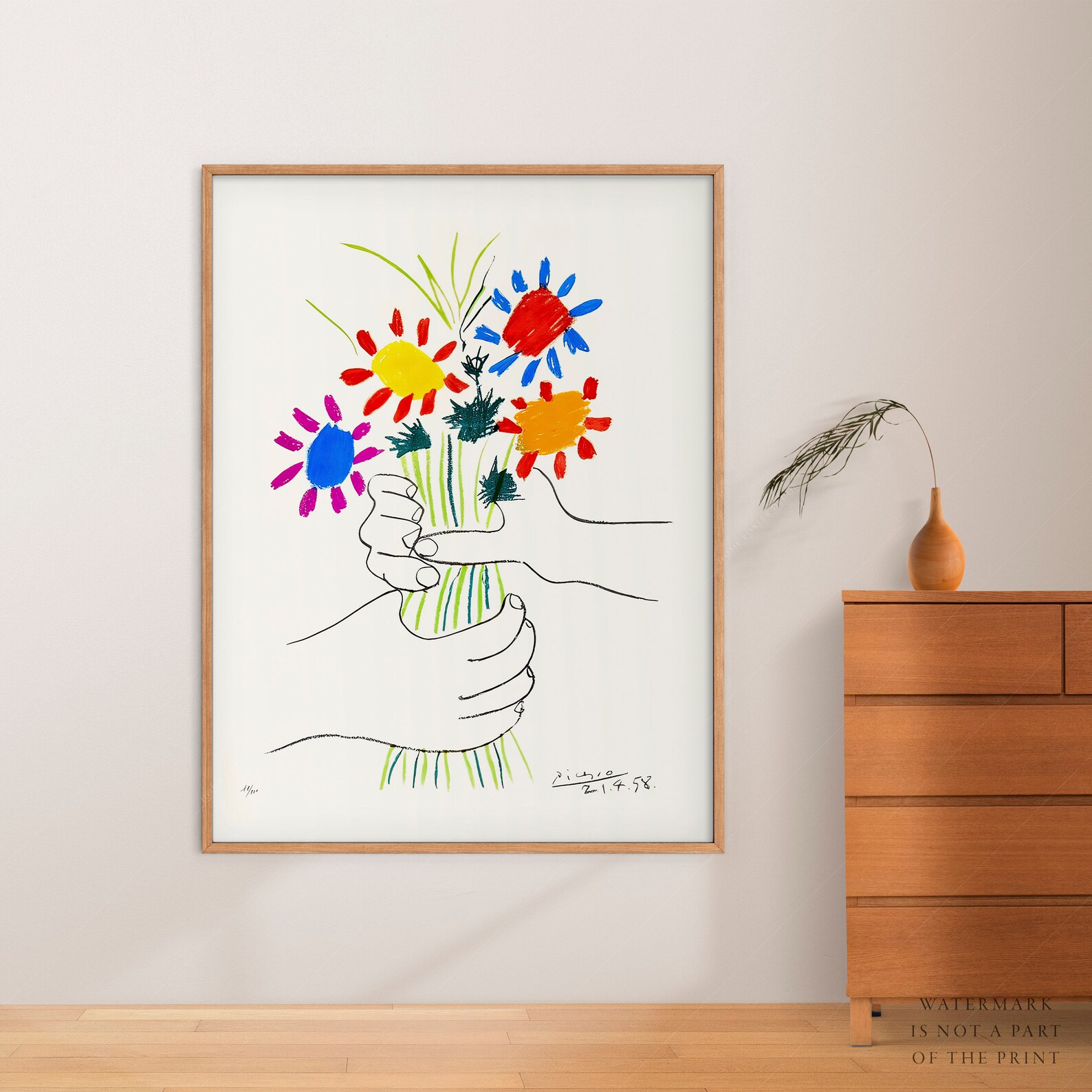 Bouquet of Flowers Picasso Art Bouquet of Peace Floral - Etsy
