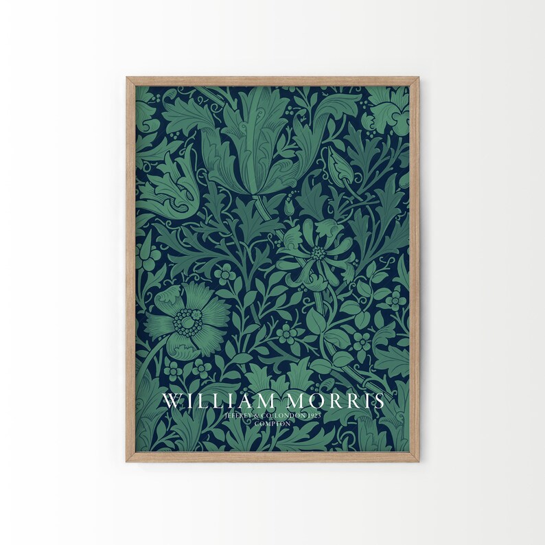 William Morris Poster Green Flower Print Leaf Print Leaves | Etsy Canada