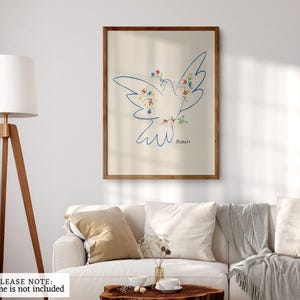 Picasso Dove of Peace Print, Minimalist Line Art, Floral Decor - Etsy ...