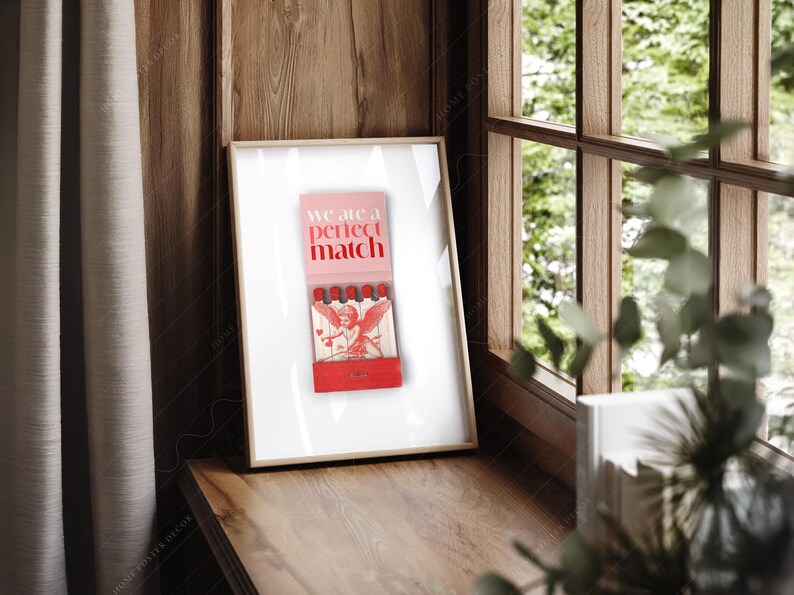 Cupid Matchbook Print – Valentine's Day Gift, Bedroom Wall Art - Etsy