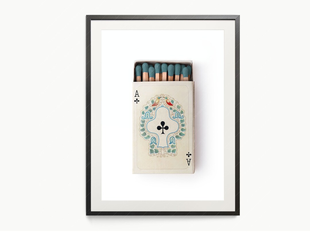 Ace of Clubs Playing Cards Poster Retro Wall Art Aesthetic Room Vintage ...