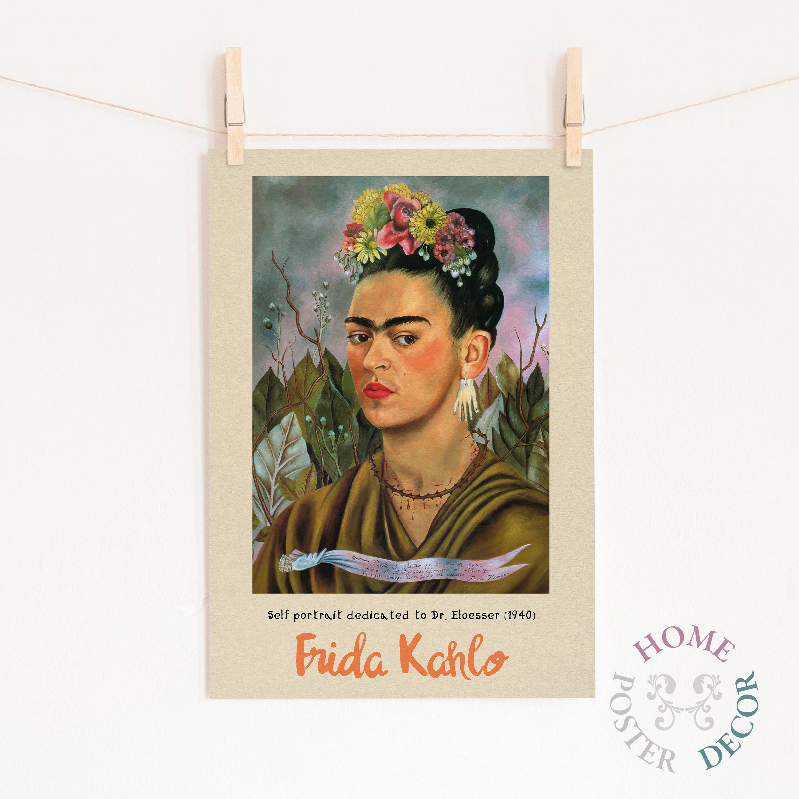 Frida Kahlo Poster Self Portrait Bohemian Decor Frida Wall | Etsy
