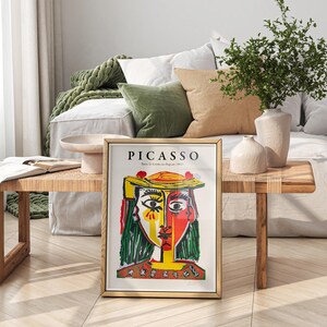 Pablo Picasso Famous Painting Femme Au Chapeau Bust Wall Art for Living ...