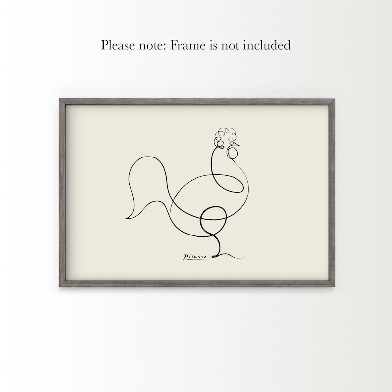 Pablo Picasso, Rooster Line Art, Le Coq Print, Picasso Chicken, Picasso ...