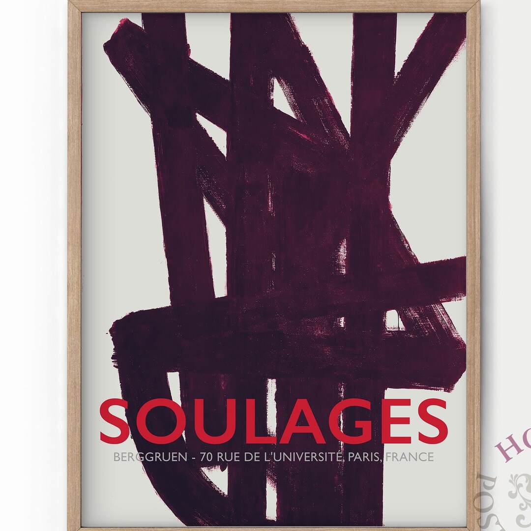 Soulages Print, Soulages Exhibition Poster, Pierre Soulages, Black ...