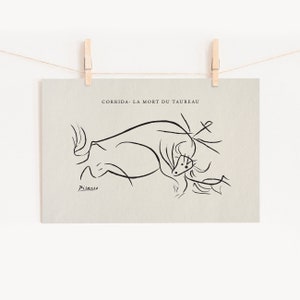 Picasso Taurus Bull, Modern Artwork, Minimalist Print, One Line Art ...