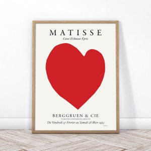 Henri Matisse, Love Gift, Matisse Red Heart, Friend Gift, Dreamy Decor ...
