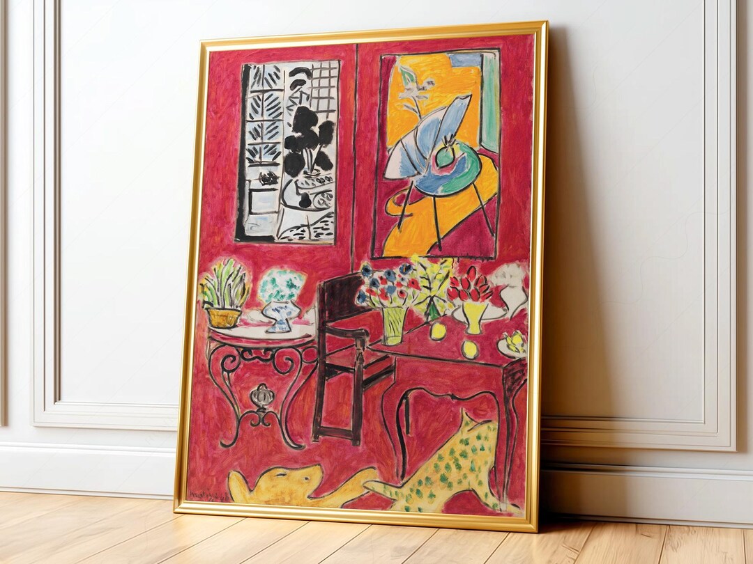 Henri Matisse Red Interior Poster, Bold Color Wall Art, Vintage Artwork ...