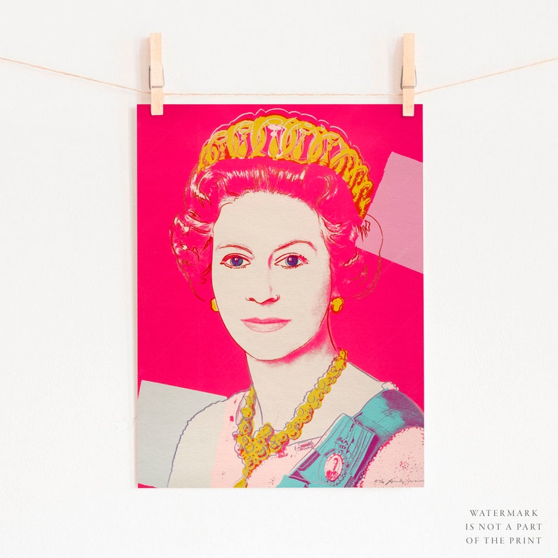 Andy Warhol Poster Queen Elizabeth II the Crown Pop Art - Etsy