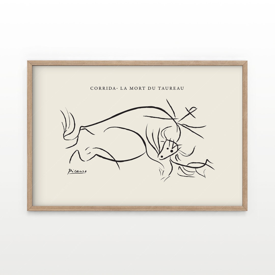 Picasso Taurus Bull Modern Artwork Minimalist Print One - Etsy
