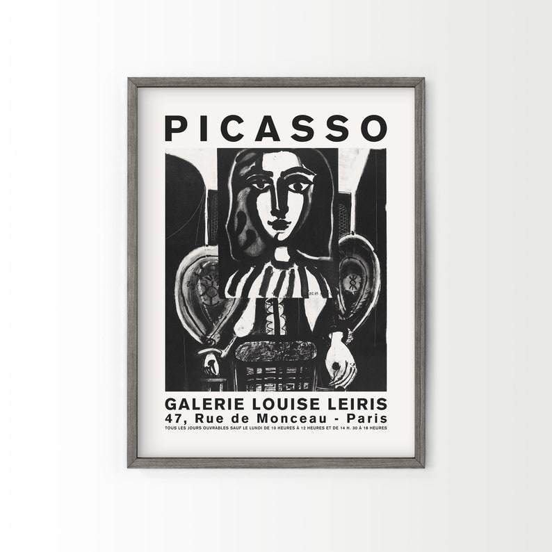 Picasso Wall Art Black White Print Pablo Picasso Print - Etsy