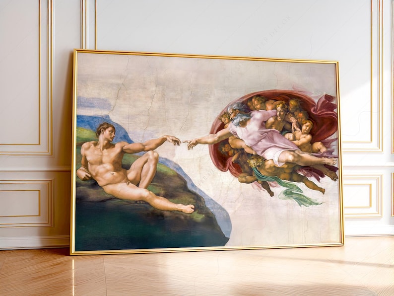 Michelangelo's Creation of Adam Print, Renaissance Art Reproduction - Etsy