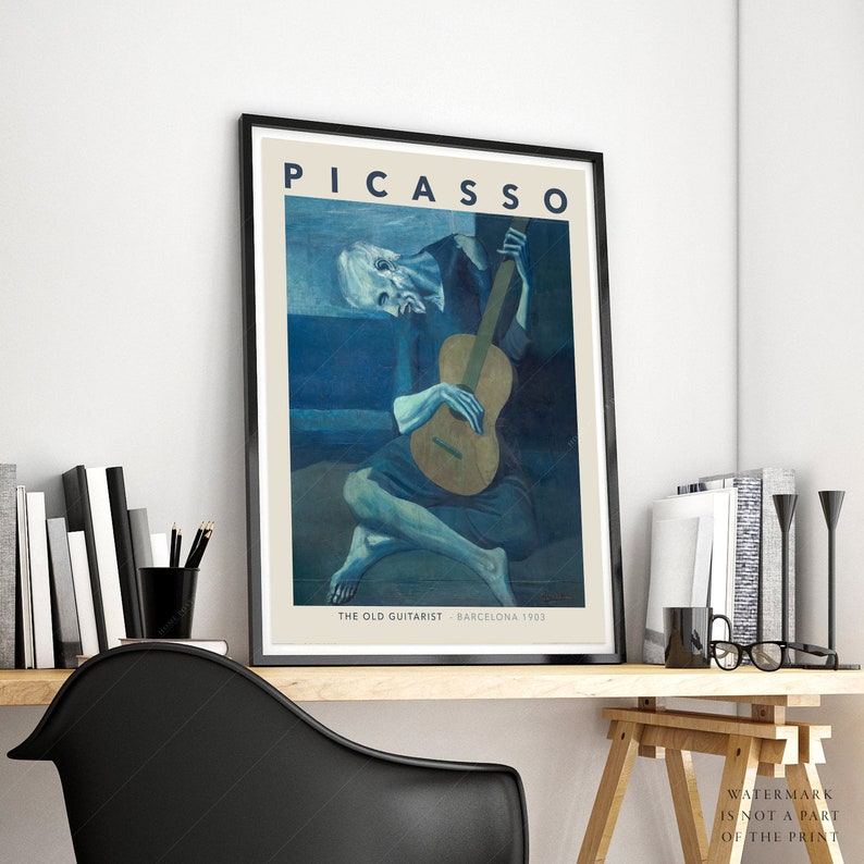 Picasso Print The Old Guitarist Cubism Art Picasso Blue | Etsy