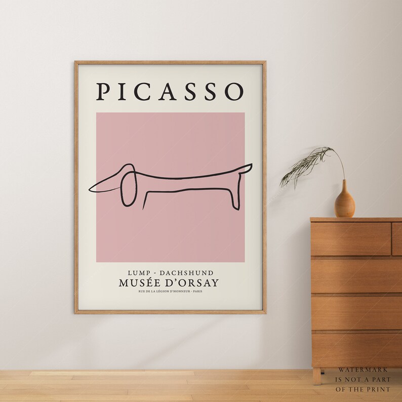 Picasso Dog Line Lump Dog Picasso Dachshund Picasso | Etsy