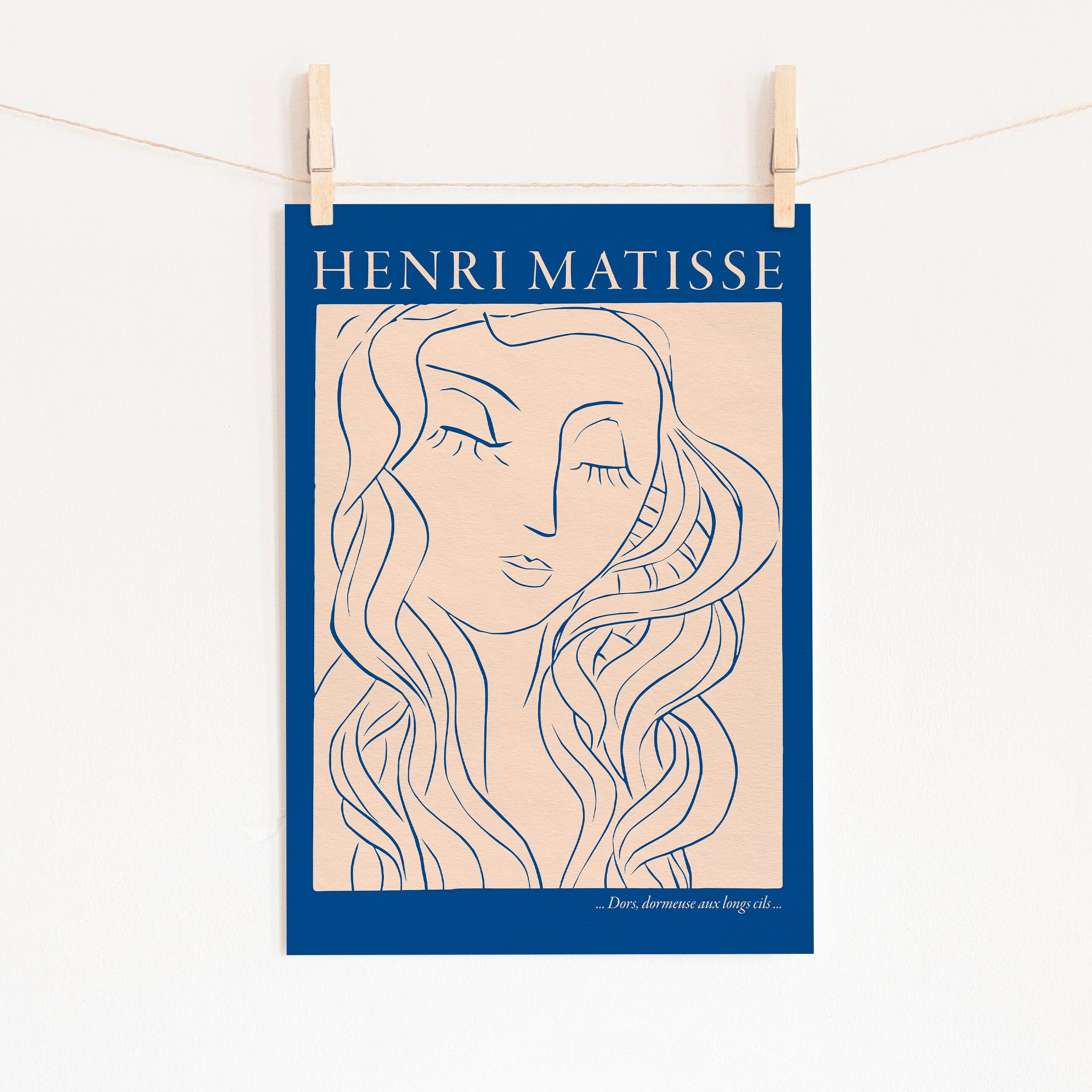 Henri Matisse Poster Blue Blush Pink Decor Women Line Print | Etsy