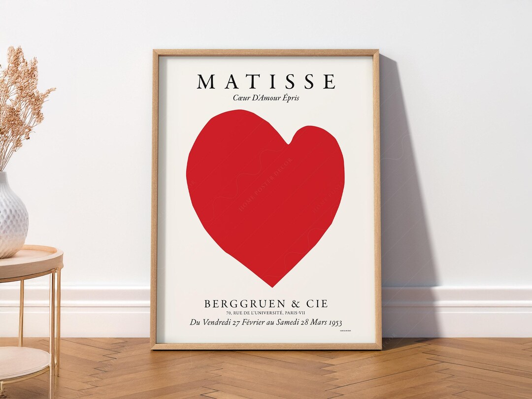 Henri Matisse, Love Gift, Matisse Red Heart, Friend Gift, Dreamy Decor ...