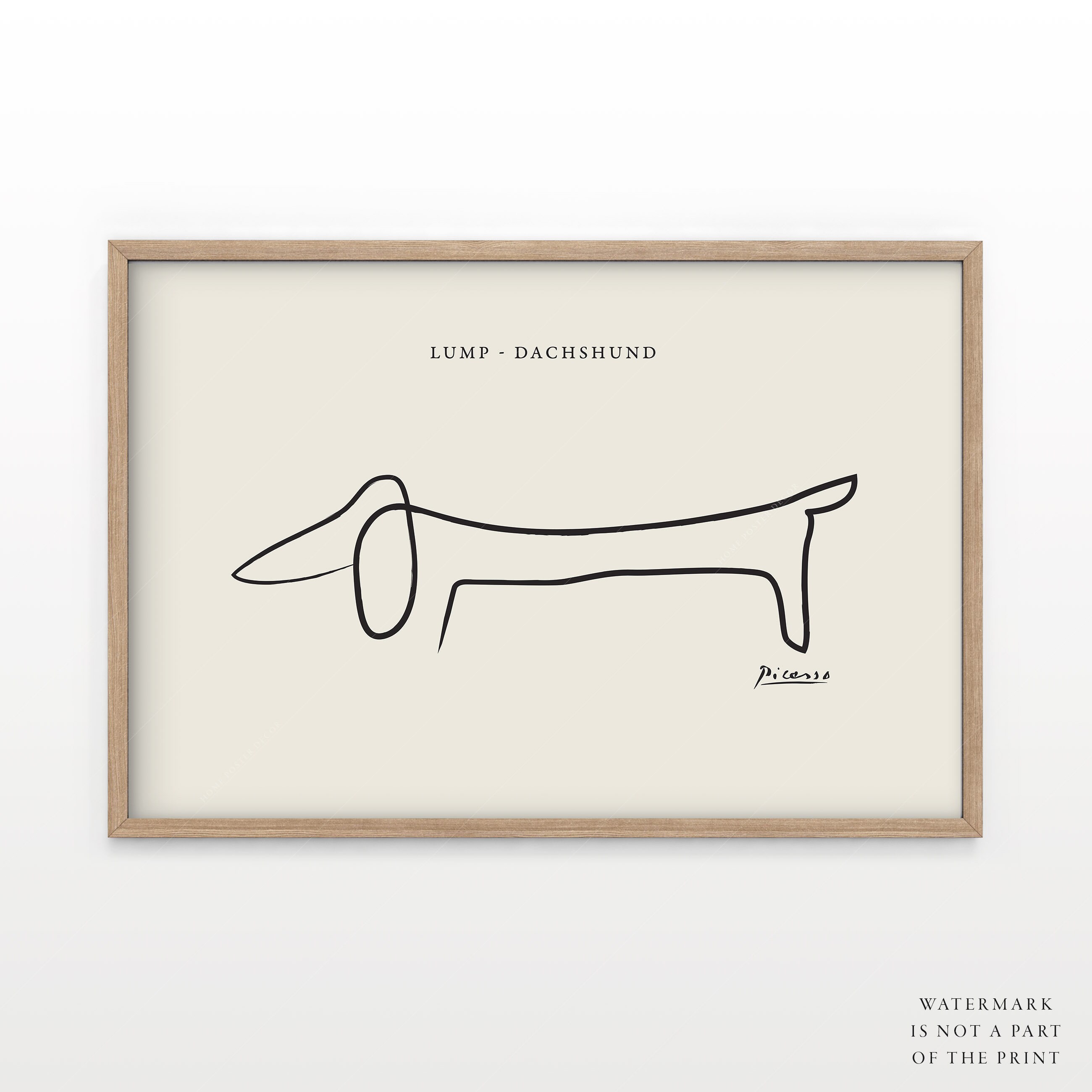 Picasso Dog Line Lump Dog Neutral Wall Art Picasso | Etsy Canada