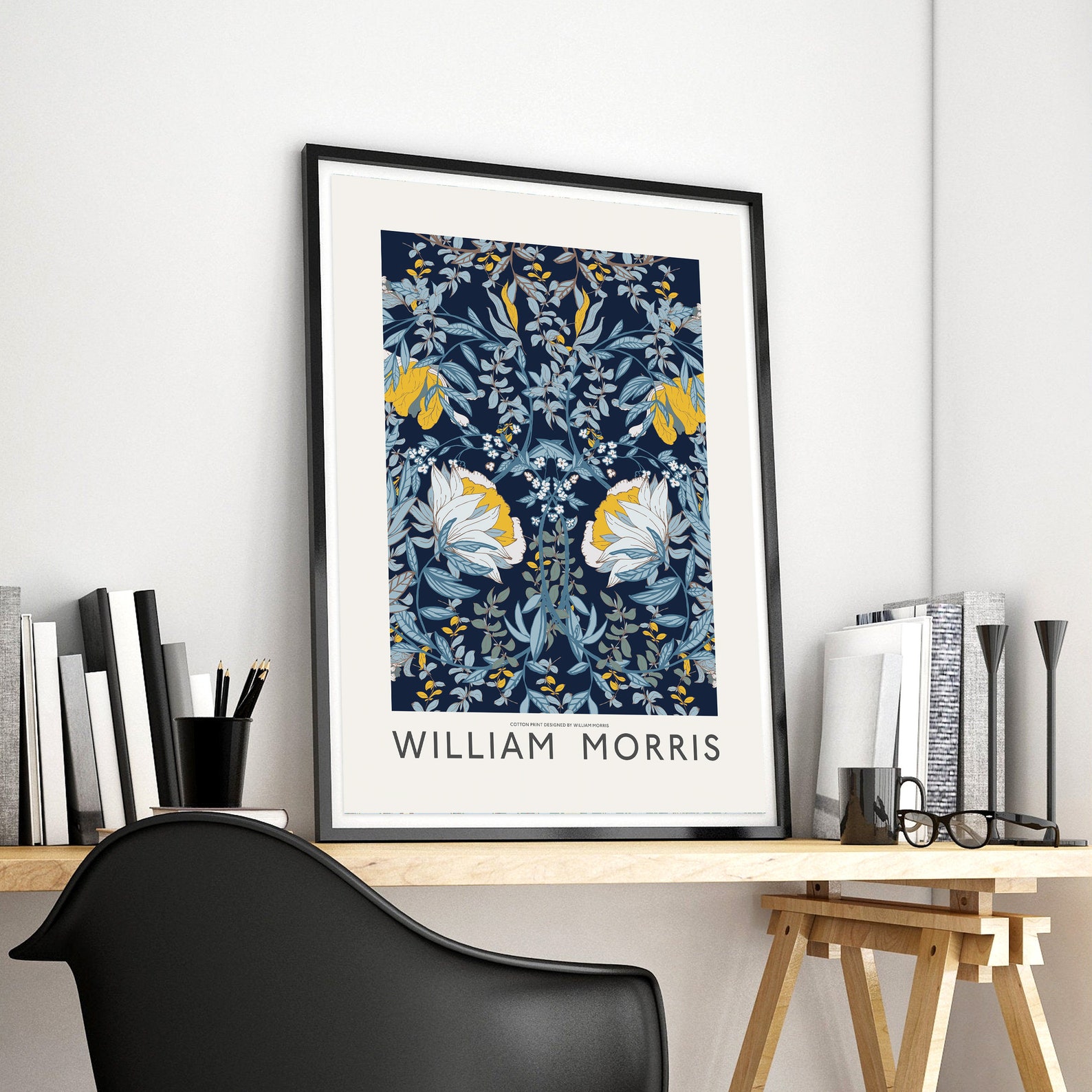 Floral Art Print Vintage Blue Flower William Morris Poster | Etsy